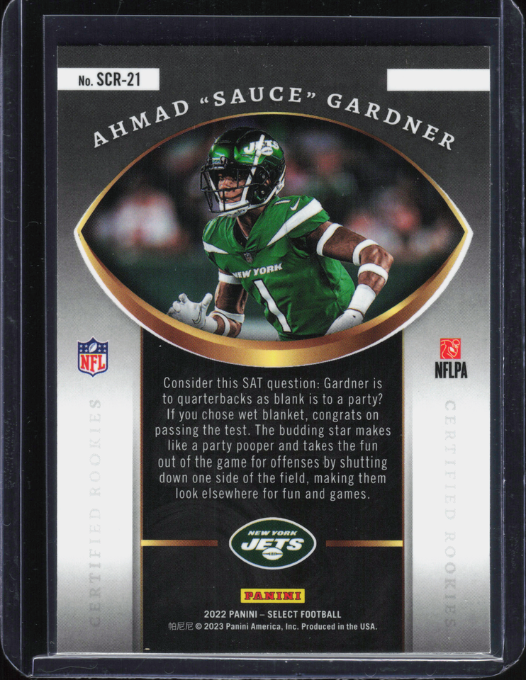 2022 Select Certified Rookies RC #SCR-21 Adan "Sauce" Gardner | eBay