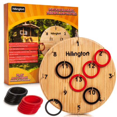 Hook Ring Toss Game Safe Wooden Board Play Hanger Hooks Indoor Outdoor ...