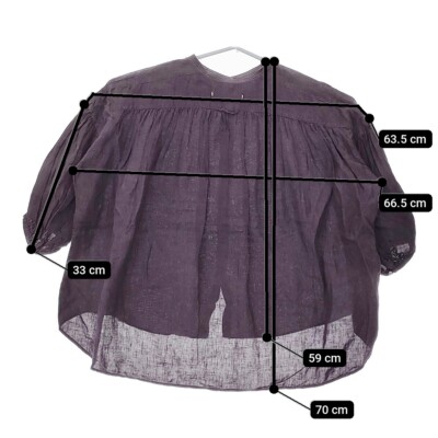 ikkuna suzuki takayuki dyed linen Gathered sleeves Blouse ikkuna suzuki takayuki dyed linen Gathered sleeves Blouse