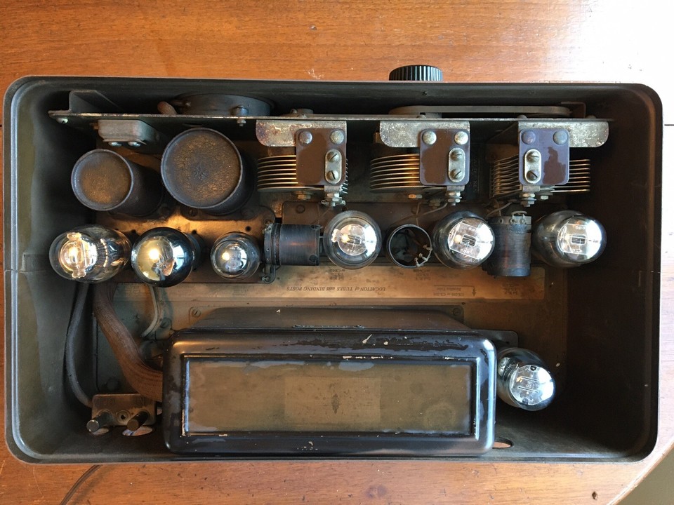 Atwater Kent Model 40 Radio W/Rare Temple Round Speaker WORKS! Antique ...