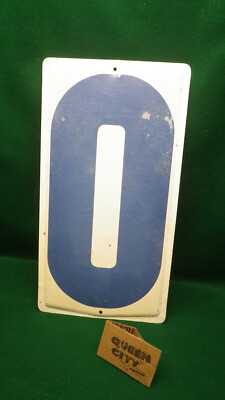 1950s-60s-70s metal gas station sign numbers 10-1/2 x 20" Zero 0 | eBay