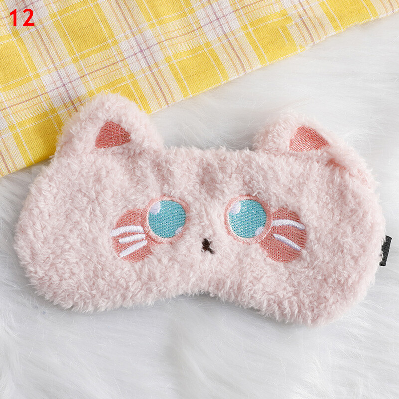 Cute Animal Eye Mask Soft Plush Sleep Masks Cover Sleeping Blindfold ...