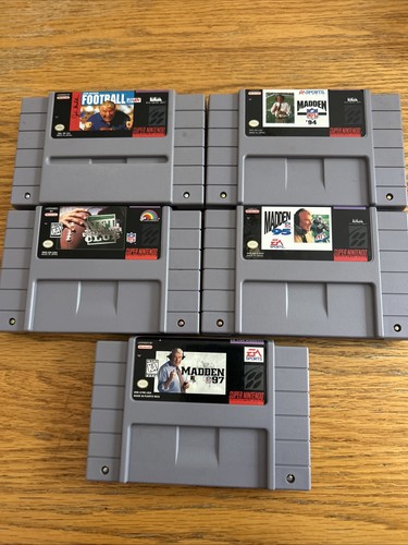 Super Nintendo SNES Lot 5 NFL Football John Madden 94 95 97 NFL ...