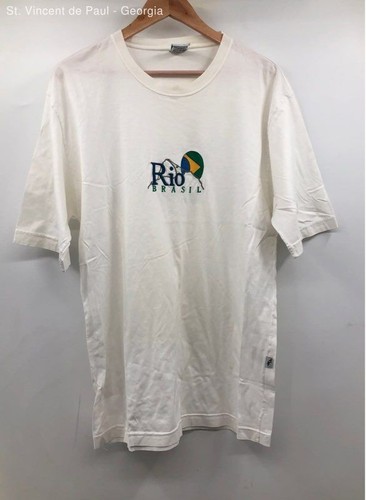 Unisex Trilha White Rio Brazil Destination Tee Shirt Embroidered- Size ...