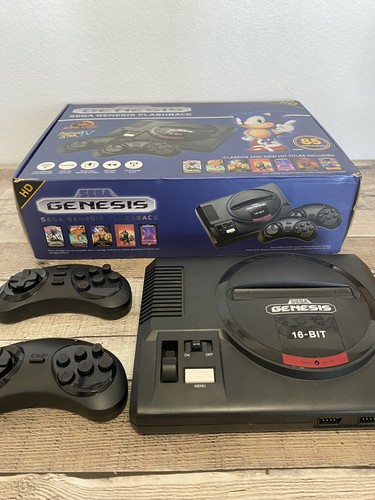 Sega Genesis Flashback Hd 85 Built In Games 2 Wireless Controllers Vg
