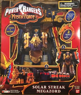 NEW POWER RANGERS MYSTIC FORCE RARE HTF SOLAR STREAK MEGAZORD TRAIN ...