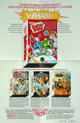Bubble Bobble Nintendo Poster (1988) - New, Unused | eBay