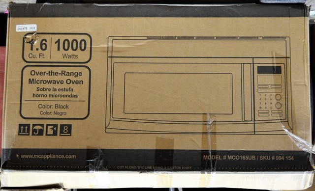 Magic Chef MCO165UB 1.6 cu. ft. 1000W Over the Range Microwave - Black ...