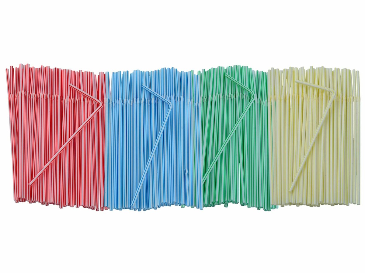 Striped Bendy Straw