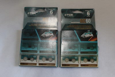 TDK Microcassette Tapes MC60 2 PACKS OF 6 Blank Cassettes NEW/Sealed ...