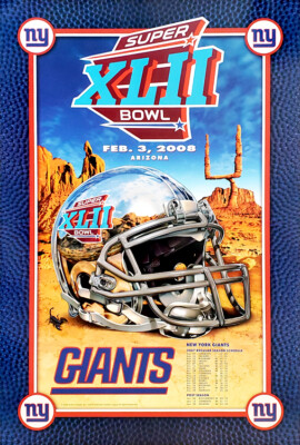 New York Giants SUPER BOWL XLII (2008) Commemorative NFL 24x36 POSTER ...