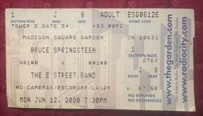 Bruce Springsteen Concert Ticket Stub June 12 2000 Shea Stadium New ...