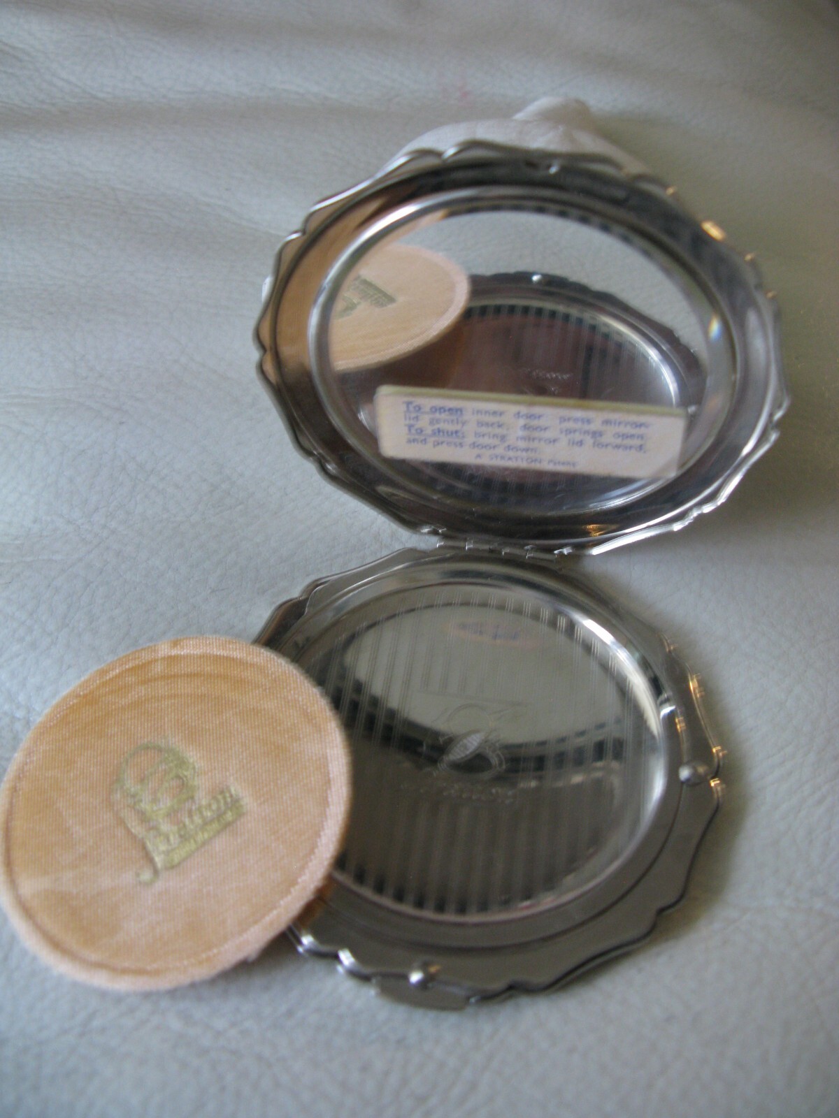 Antique Vintage Silver ENGLAND Lithograph Couple Maiden Dog STRATTON ...