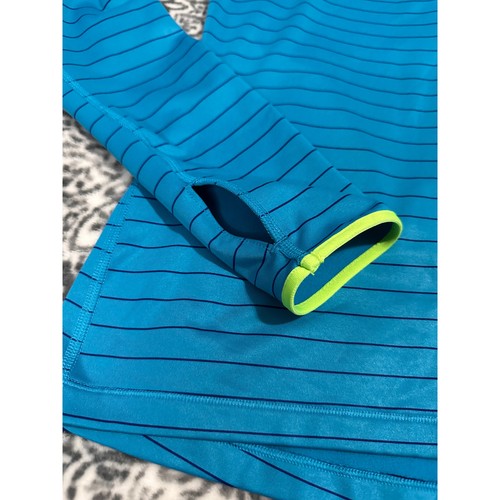 Nike Pro Dri-Fit Half Zip Running Pullover Shirt Thumb Hole Striped ...