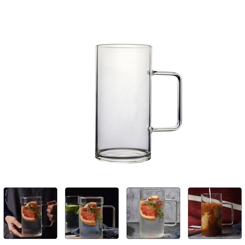 1pc Glass Mugs with Handles Large Glass Mug Glass Coffee Cups Clear ...