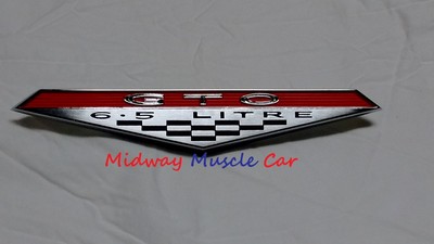 NEW 64 65 66 67 68 Pontiac GTO front fender side 6.5 litre gto emblem ...