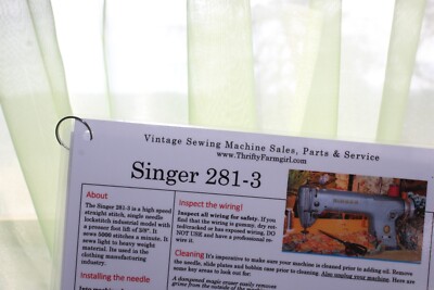 Singer 281-3 Industrial Sewing Machine Flash Card Set-BEST SELLER! | eBay