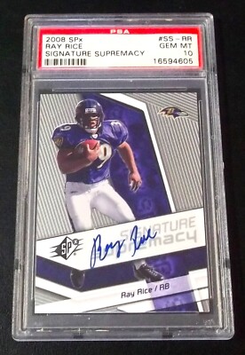 PSA 10 Gem POP 2 Rc Ray Rice Auto 2008 SPX Signature Supremacy Rookie ...