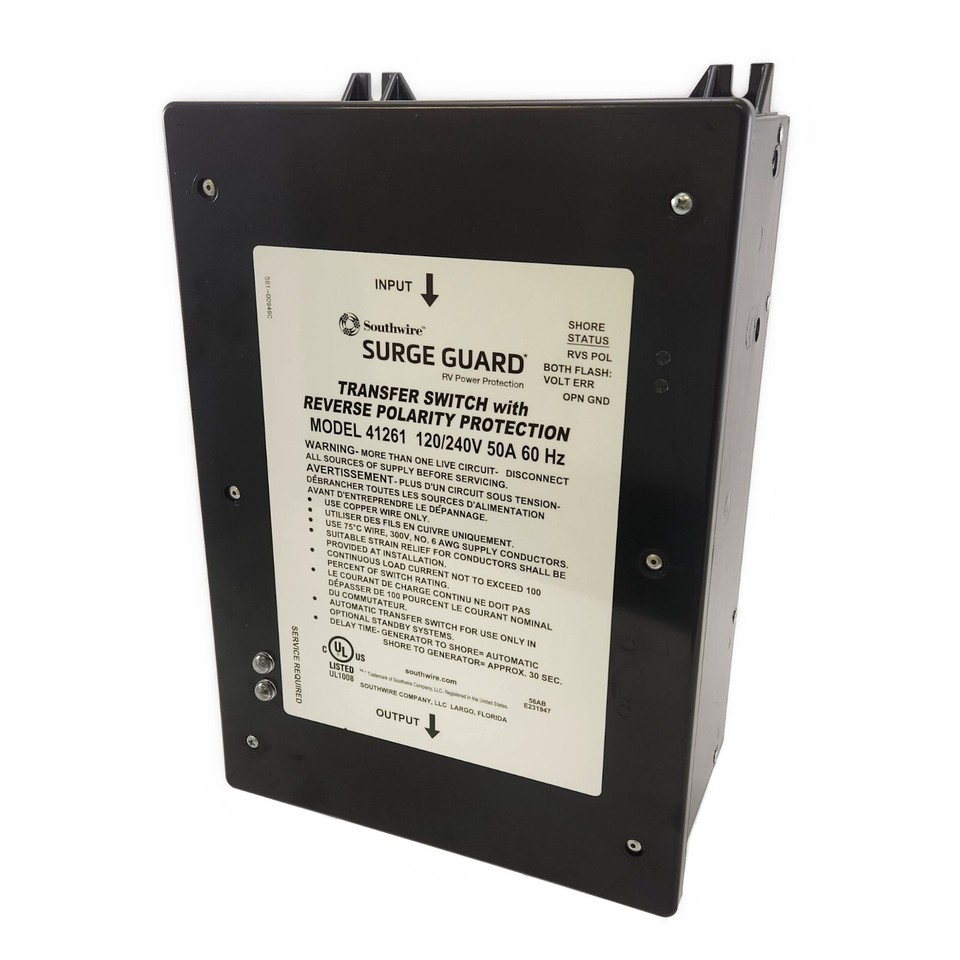 Southwire 41261-011 Surge Guard RV Power Protection Transfer Switch 50 ...