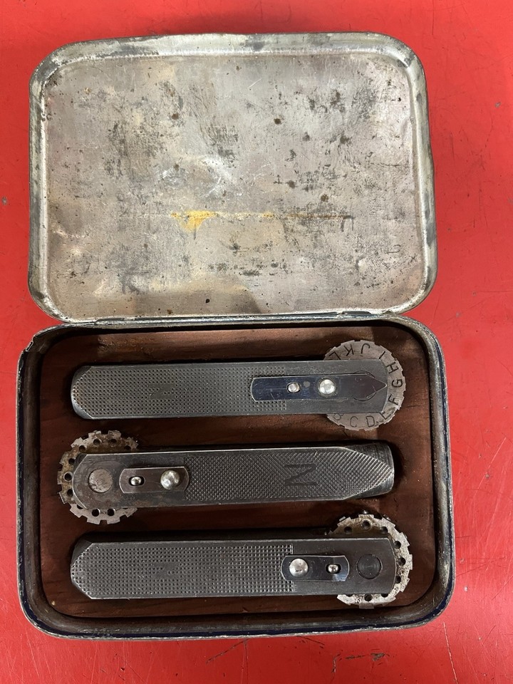 NUMBERALL Rotary Steel Letter & Number Stamp Complete Set of 3 Vintage ...