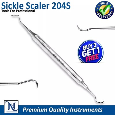 Dental SICKLE SCALER 204S Hygiene Posterior Sickle Scaler Hollow Handle ...