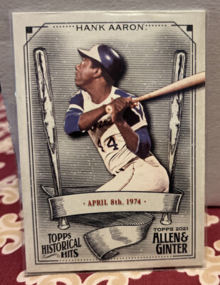 Hank Aaron 2021 Topps Allen & Ginter Historical Hits April 8th, 1974 ⚾️ ...