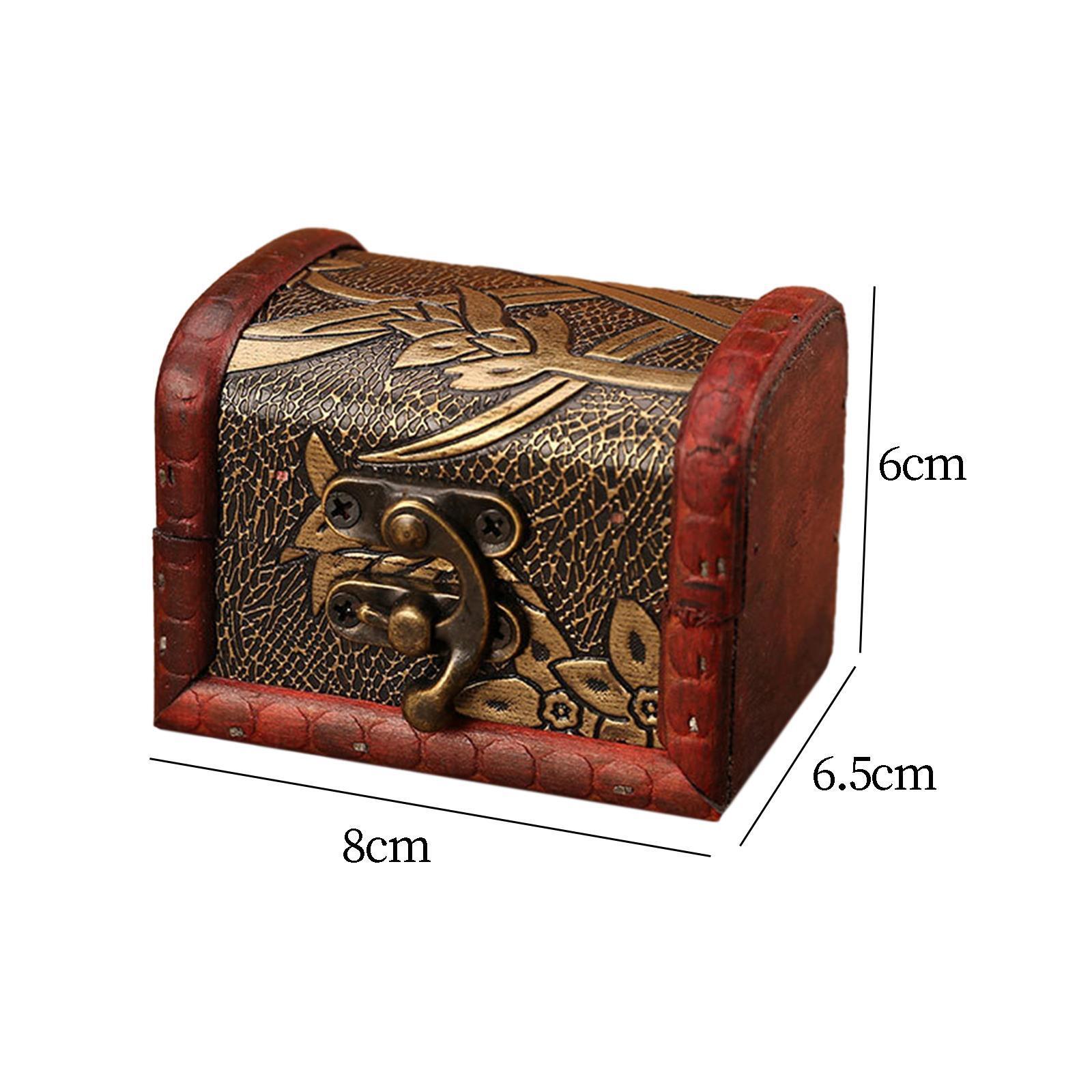 2x Treasure Box Decorative Storage Organizer Wooden Box Wooden Treasure Chest | eBay