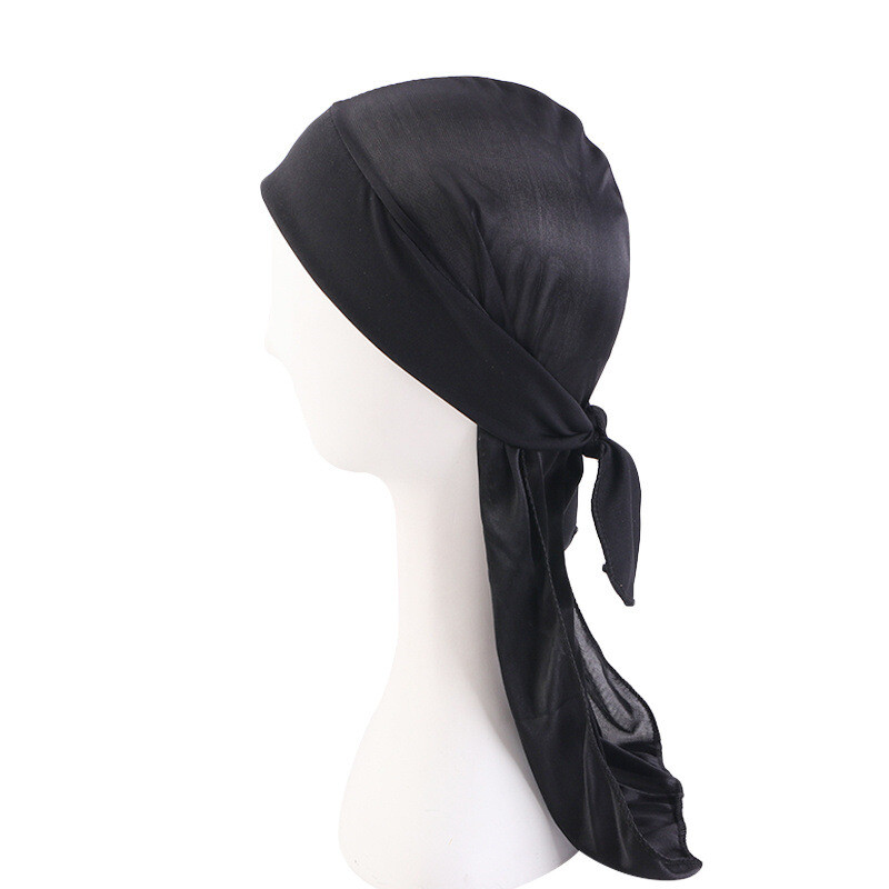 Men Muslim Bandana Long Tail Durag Doo Rag Pirate Hat Turban Hijab Cap ...