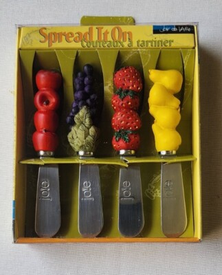 4pc Cheese Dip Spreaders Joie de Vivre New ( Fruit ) Great Gift NEW | eBay