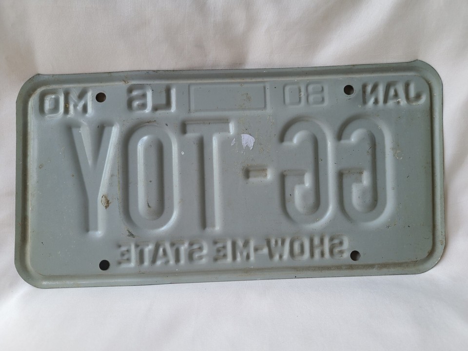Vintage 1980 1982 Missouri Show Me State Vanity GG-TOY License Plate ...