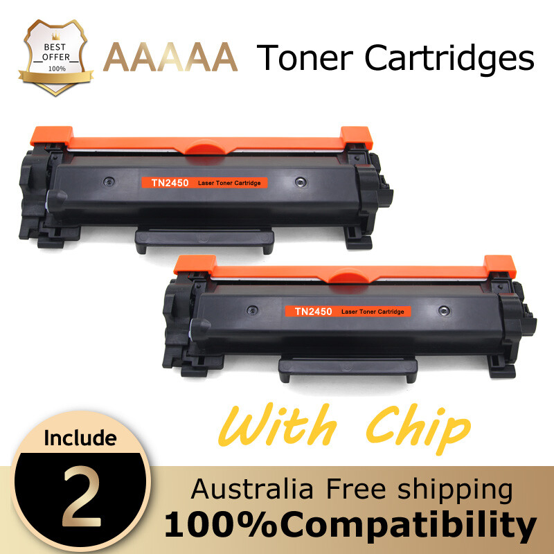 2 TN-2450 Toner for Brother MFC-L2710/2713/2750/2350DW HL-2350/2375DW ...
