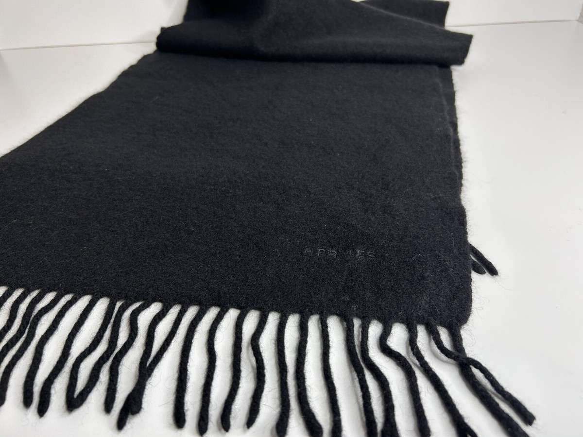 Vintage Hermes Cashmere Neck Scarf Black | eBay Vintage Hermes Cashmere Neck Scarf Black | eBay