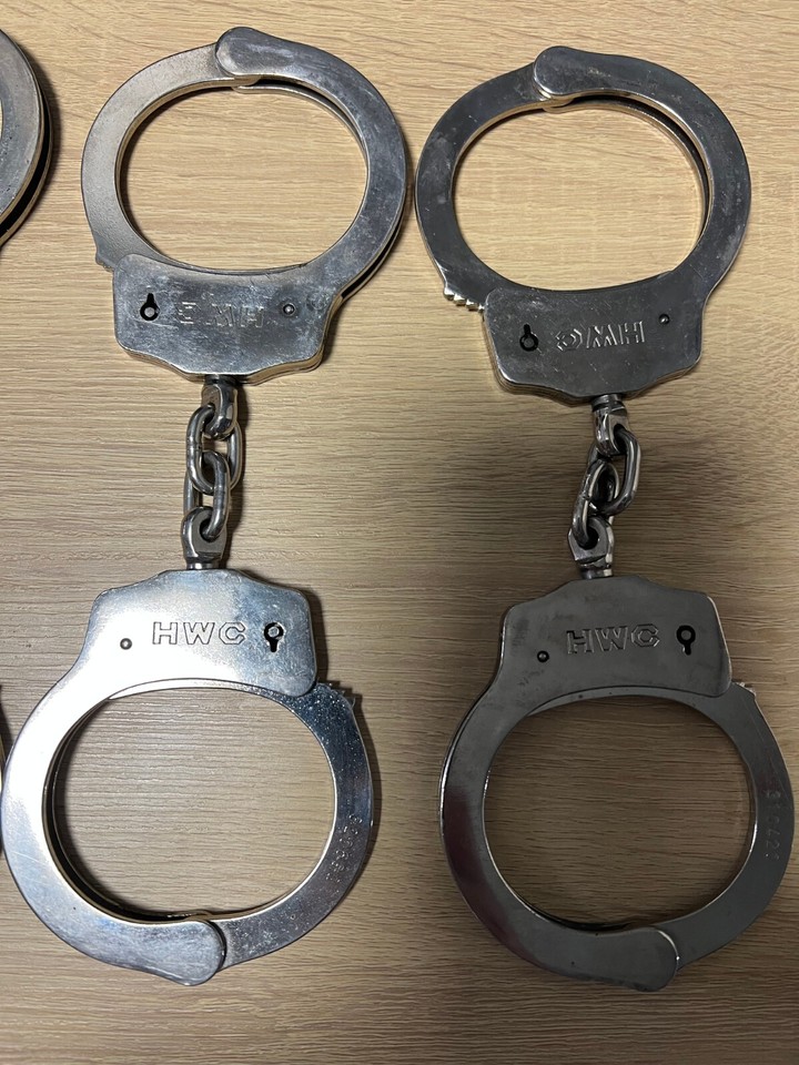 HWC Solid Steel Handcuffs Double Locking For Security Police one Key | eBay