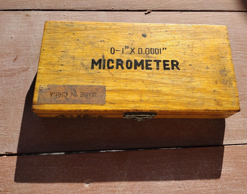Fowler Tools 0-1” Micrometer with Original Wooden Case#40 Made in China ...