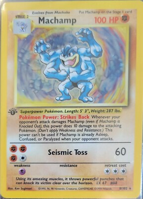 Machamp Original Pokemon Card - Holographic. Edition 1. | eBay