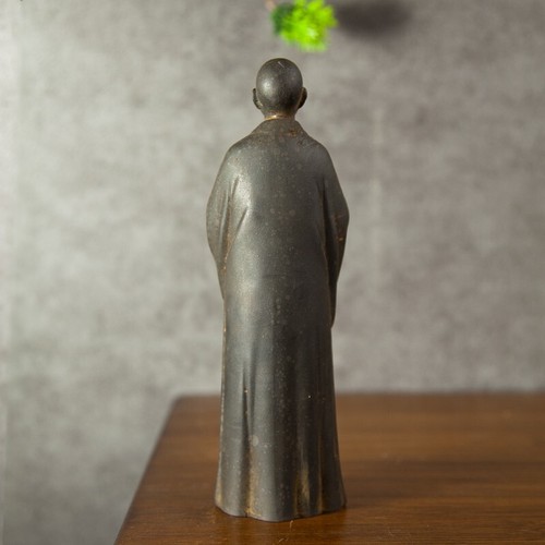 7.5" Iron Rust Cast Standing Monk Statue Meditation Buddhism Zen ...