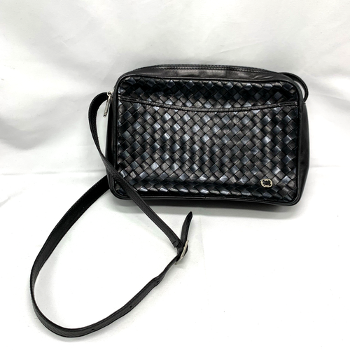 Cosci Purse Shoulder Bag Woven Leather Hand Made in Italy 6"x9" Black ...