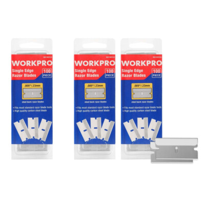 WORKPRO 100PCS/200PCS Single Razor Edge Blades Carbon Steel Scraper ...