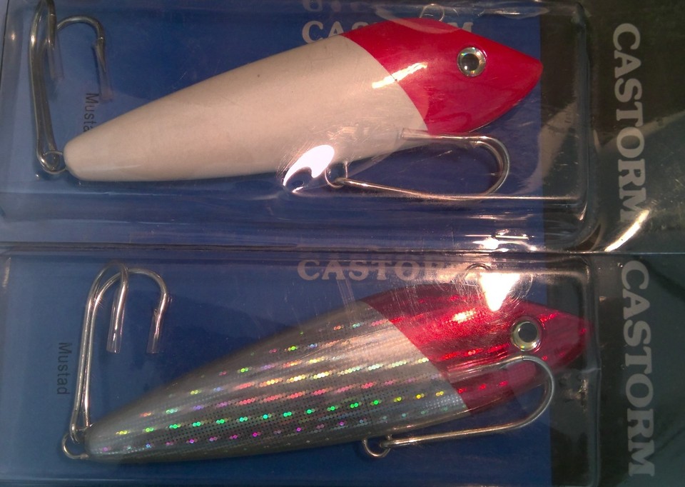 2 brand new Tuna Giant trembler fishing lures, Laser paint, Mustad ...
