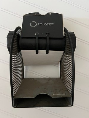 Vintage ROLODEX Black Frame Open Rotary Business Card File, Card Size 4 ...