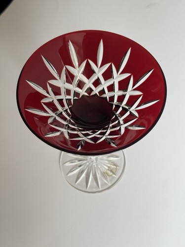 Ajka Arabella Martini Glass 7" Cut to Clear Ruby Red | eBay
