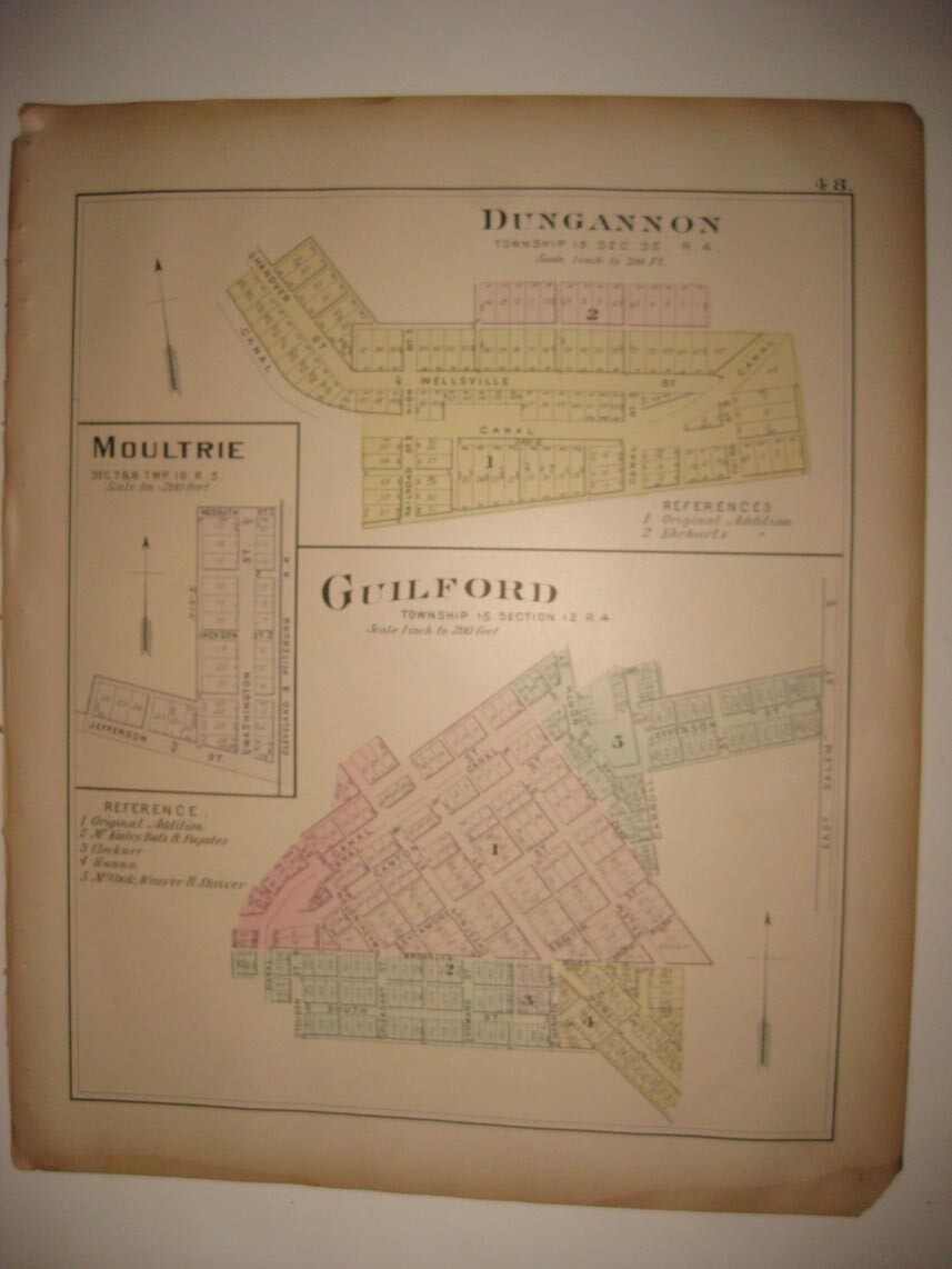 ANTIQUE 1902 GUILFORD DUNGANNON MOULTRIE COLUMBIANA COUNTY OHIO ...