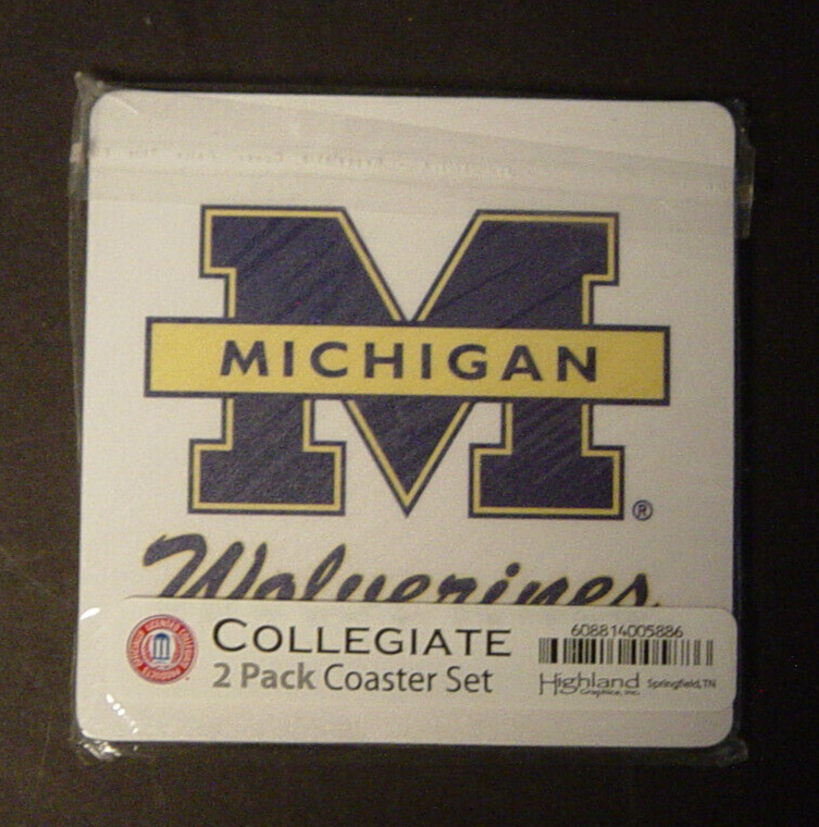 New University of Michigan Wolverines Coaster Set NIP Lot 2 U of M ...