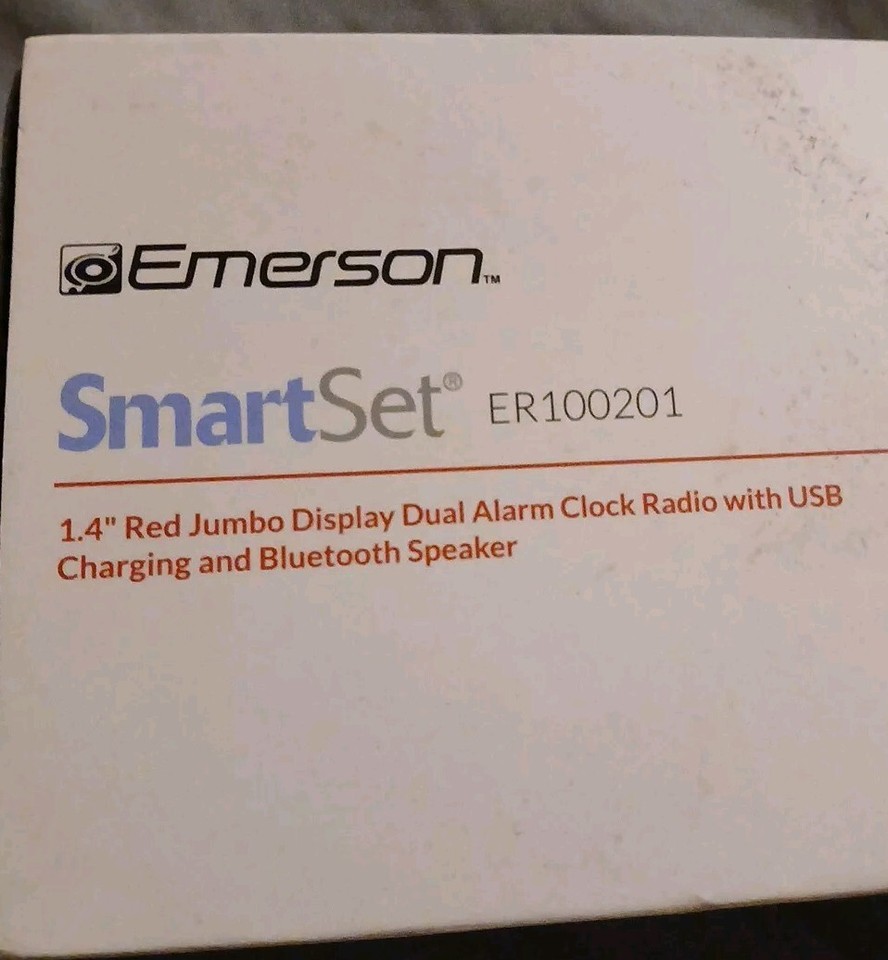 Emerson Smart Set Bluetooth Speaker USB Charger FM Dual Alarm Digital Clock | eBay