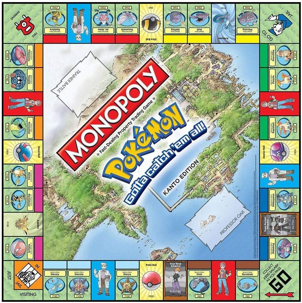 Pokémon Monopoly 2 Pack Set JOHTO & KANTO Edition Board Game New ...