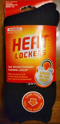 HEAT LOCKERS Thermal Socks Mens 4-8 / Women 5-9 Warmest Maximum ...
