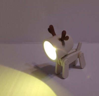 LED Beige Mini Deer Night Light. Movable Head, Legs & Tail. Batteries ...