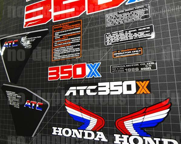 1986 86' ATC 350X trike 13pc decal frame kit trike autocollant sticker ...
