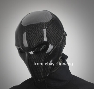 Tactical Soldier Carbon Fiber Full Face Mask Tactical Face Protector ...