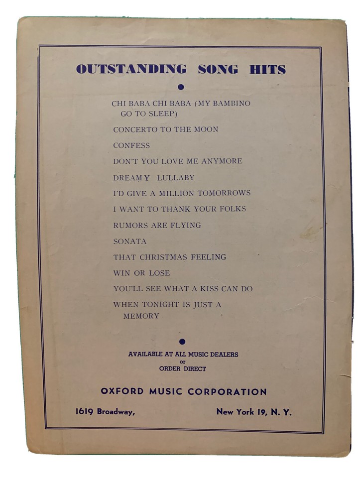 Tara Talara Tala - Marty Symes & Johnny Farrow - Sheet Music 1948 | eBay